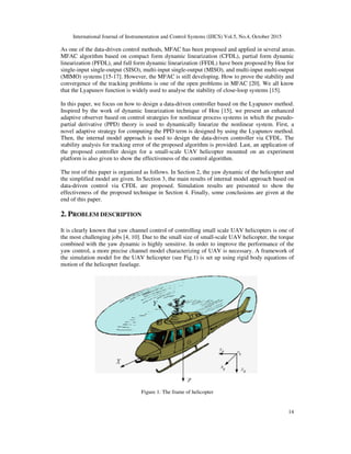 ENHANCED DATA DRIVEN MODE-FREE ADAPTIVE YAW CONTROL OF UAV HELICOPTER | PDF