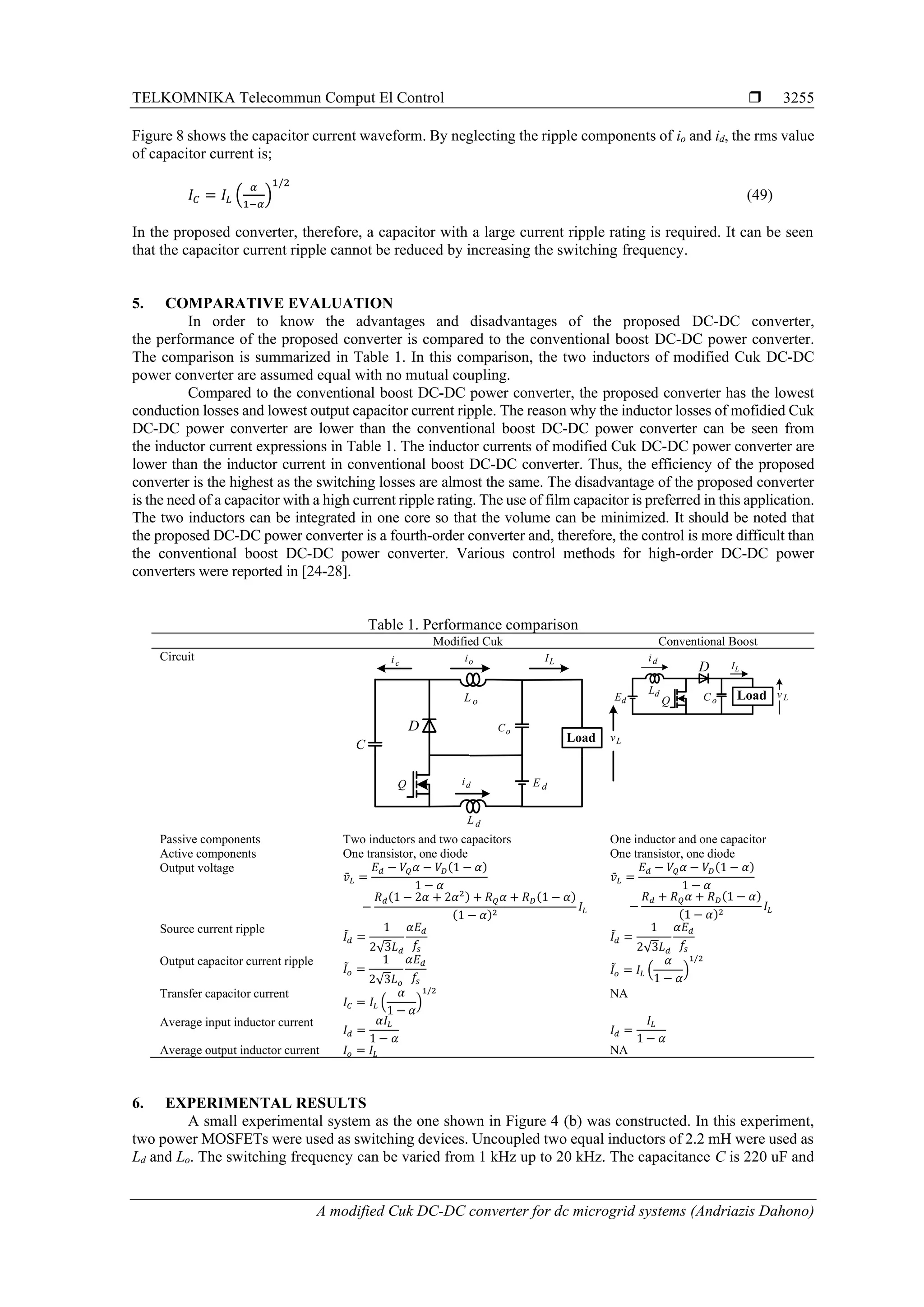 A modified Cuk DC-DC converter for DC microgrid systems | PDF