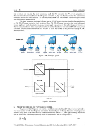A modified Cuk DC-DC converter for DC microgrid systems | PDF