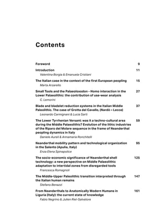 Palaeolithic Italy Advanced Studies on Early Human Adaptations in the ...