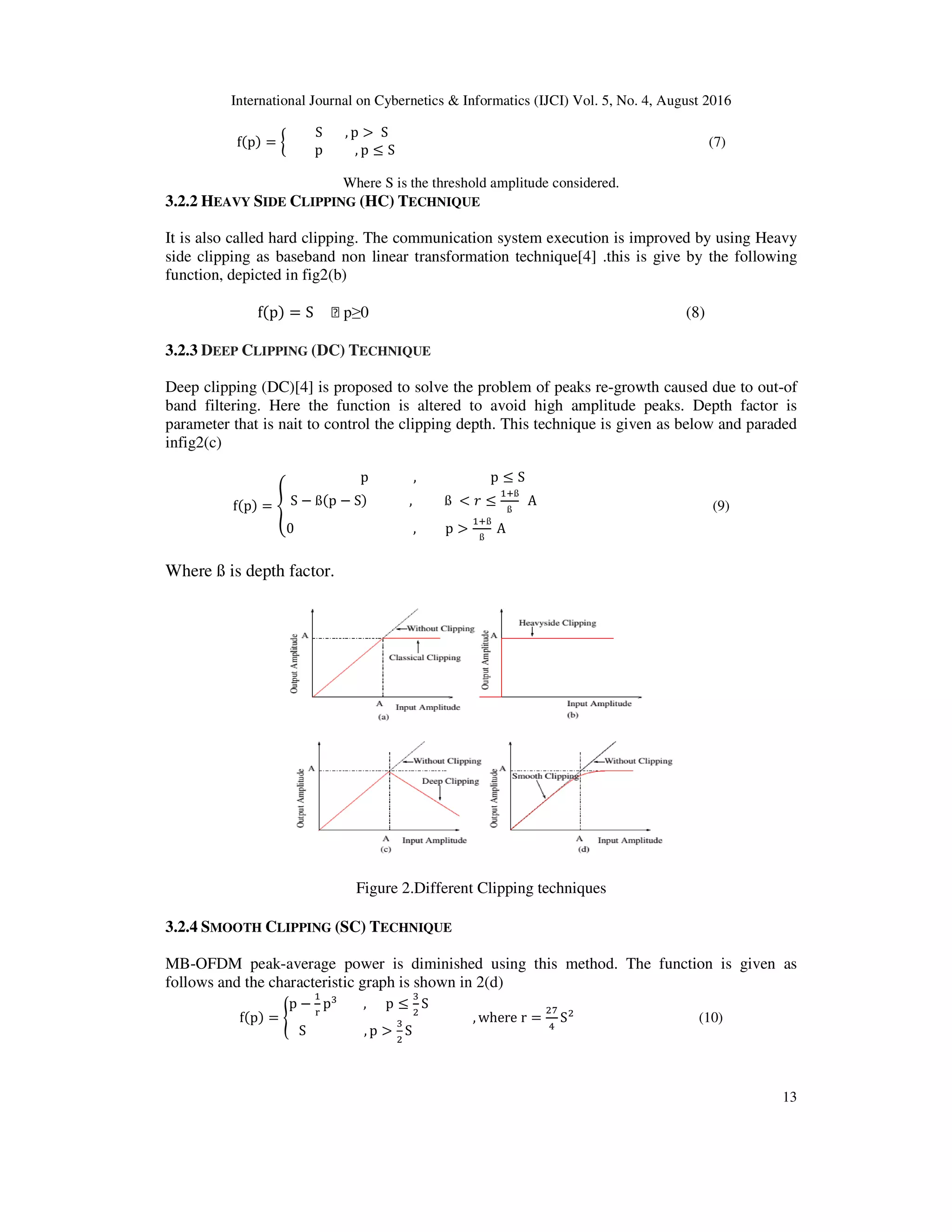 Performance Analsis Of Clipping Technique For Papr Reduction Of Mb Ofdm