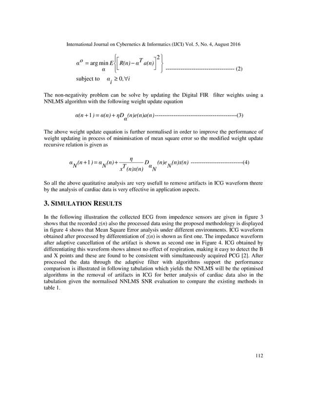 Impedance Cardiography Filtering Using Non Negative Least Mean Square Algorithm Pdf