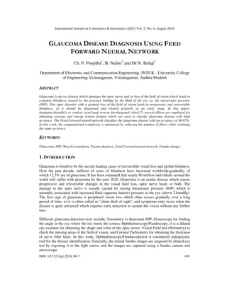 Glaucoma Disease Diagnosis Using Feed Forward Neural Network | PDF | Eye and Vision Conditions ...