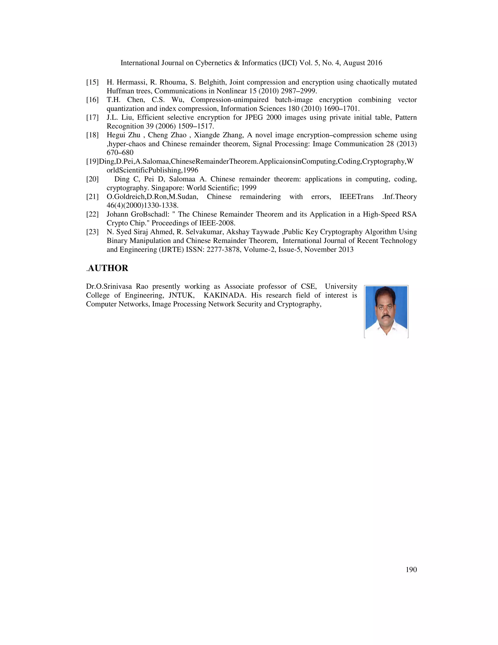 Performance Analysis Of Crt For Image Encryption Pdf