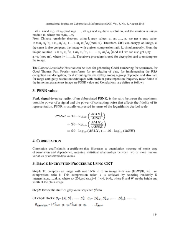 Performance Analysis of CRT for Image Encryption | PDF