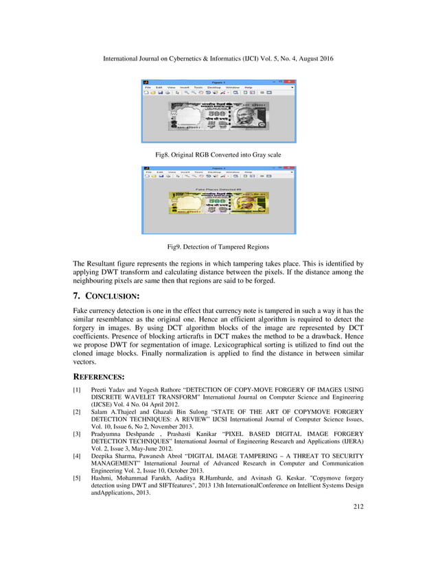 An Optimized Approach For Fake Currency Detection Using Discrete Wavelet Transform Pdf