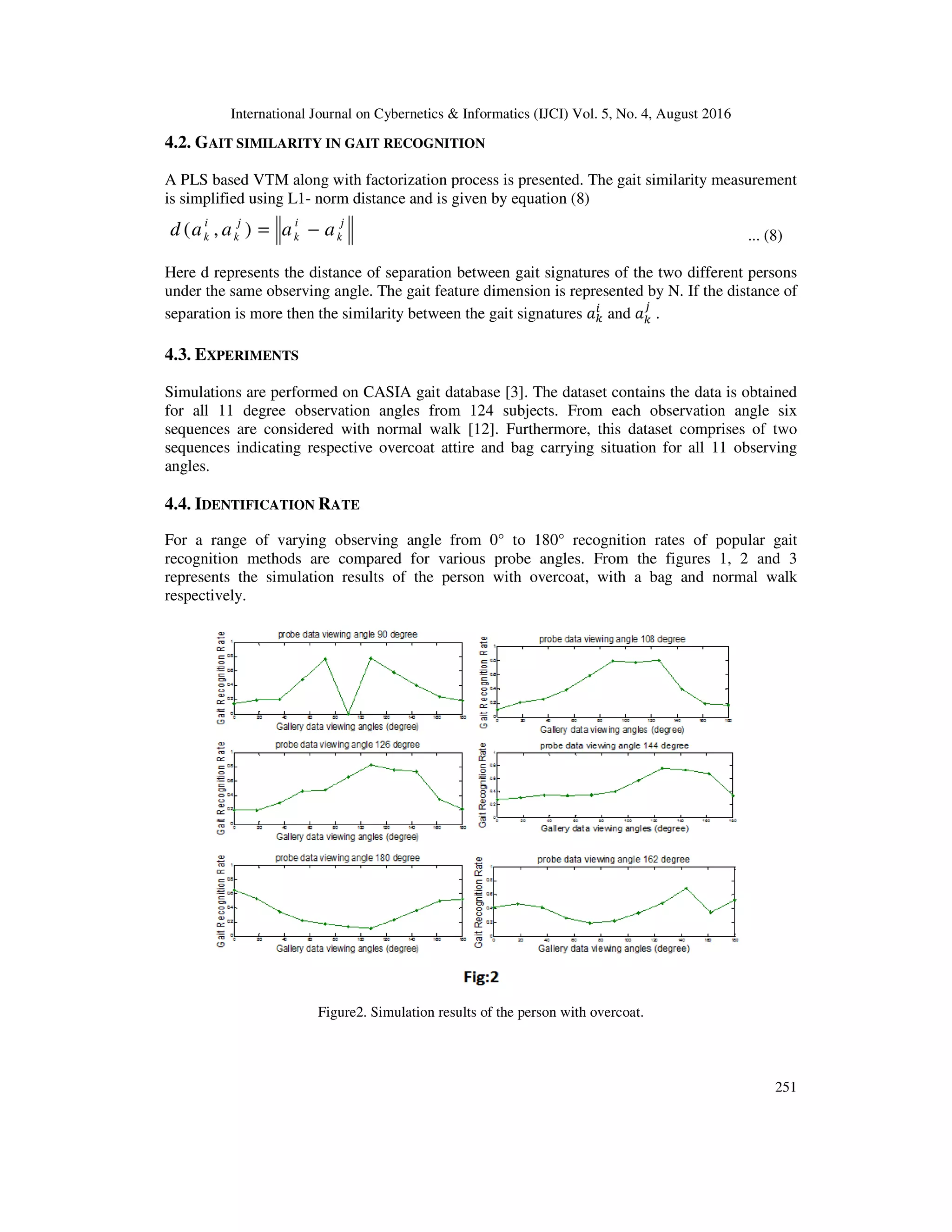 Gait Based Person Recognition Using Partial Least Squares Selection Scheme | PDF