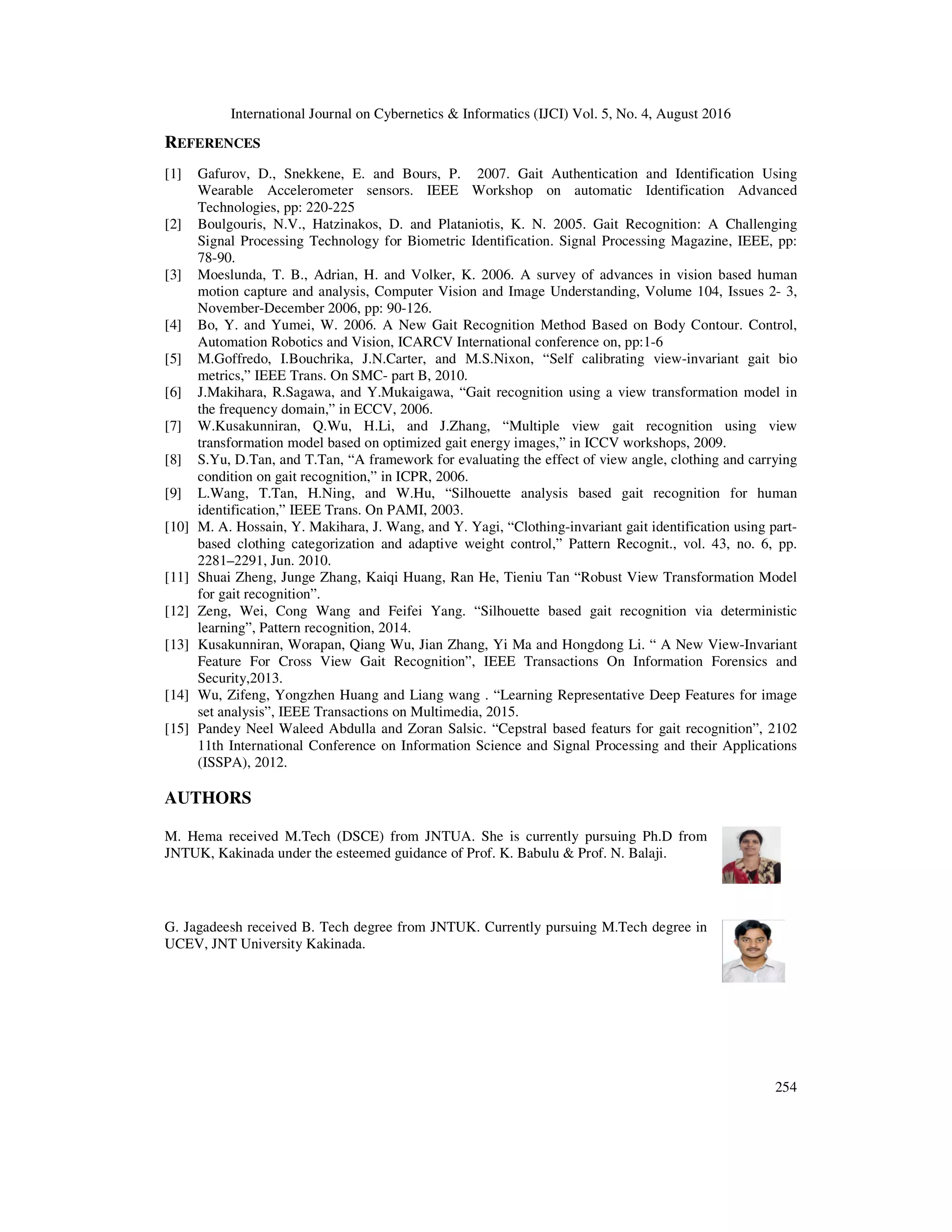 Gait Based Person Recognition Using Partial Least Squares Selection Scheme | PDF