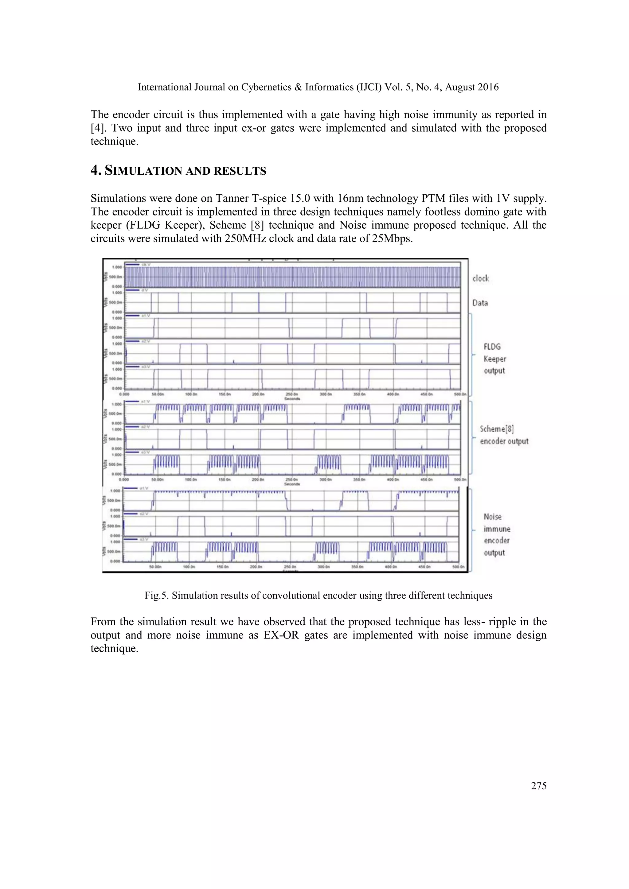 Noise Immune Convolutional Encoder Design And Its Implementation In