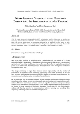 Noise Immune Convolutional Encoder Design and Its Implementation in Tanner | PDF