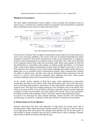 NOISE IMMUNE CONVOLUTIONAL ENCODER DESIGN AND ITS IMPLEMENTATIONIN ...
