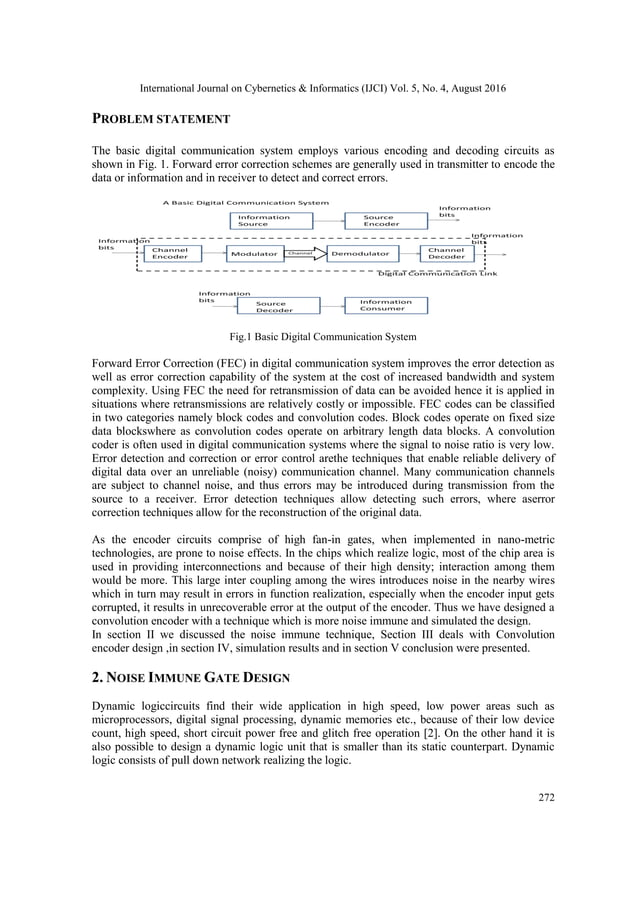 NOISE IMMUNE CONVOLUTIONAL ENCODER DESIGN AND ITS IMPLEMENTATIONIN TANNER | PDF