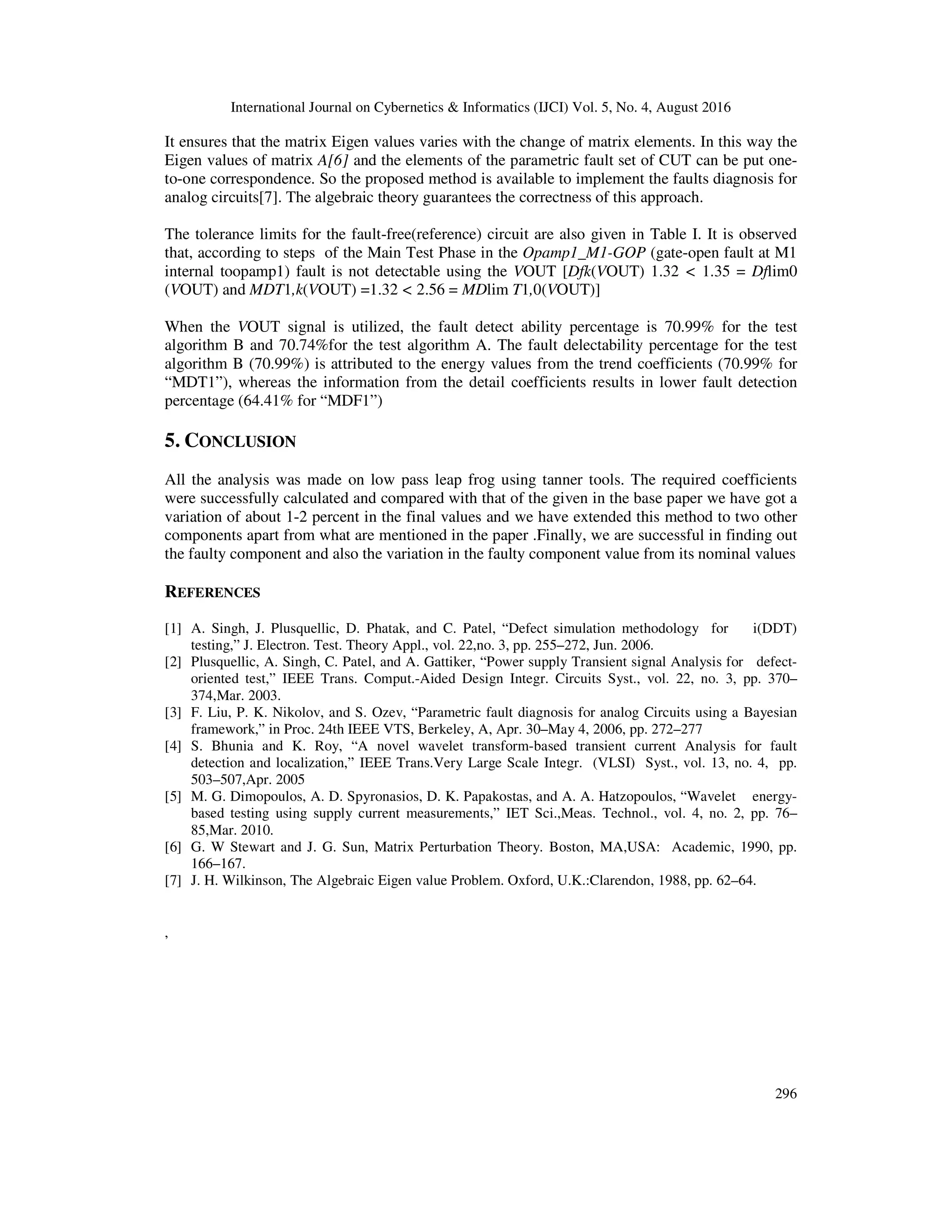 Wavelet Based on the Finding of Hard and Soft Faults in Analog and Digital Signal Circuits | PDF