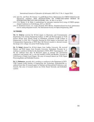 An Optimized Device Sizing of Two-Stage CMOS OP-AMP Using Multi-Objective Genetic Algorithm | PDF