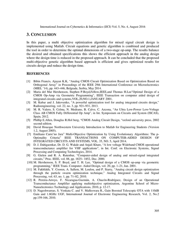 An Optimized Device Sizing of Two-Stage CMOS OP-AMP Using Multi-Objective Genetic Algorithm | PDF