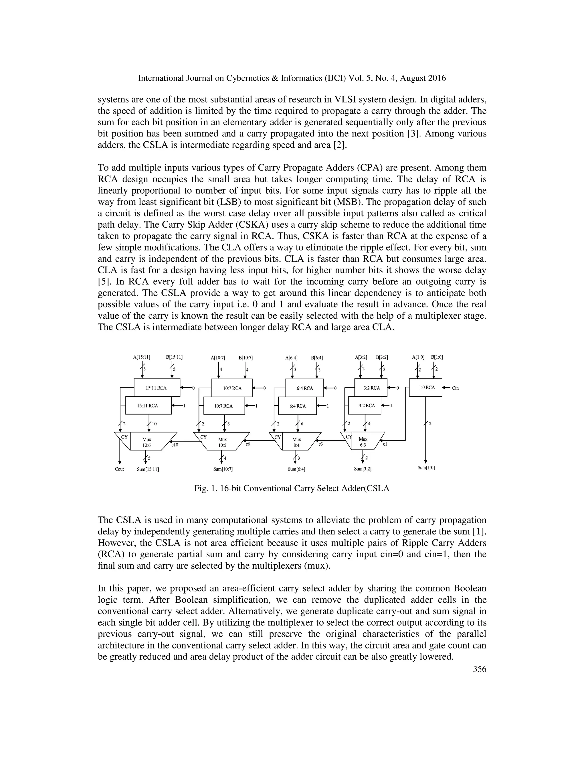 128 Bit Area Efficient Reconfigurable Carry Select Adder Pdf 
