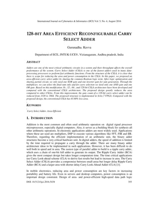 128-Bit Area Efficient Reconfigurable Carry Select Adder | PDF