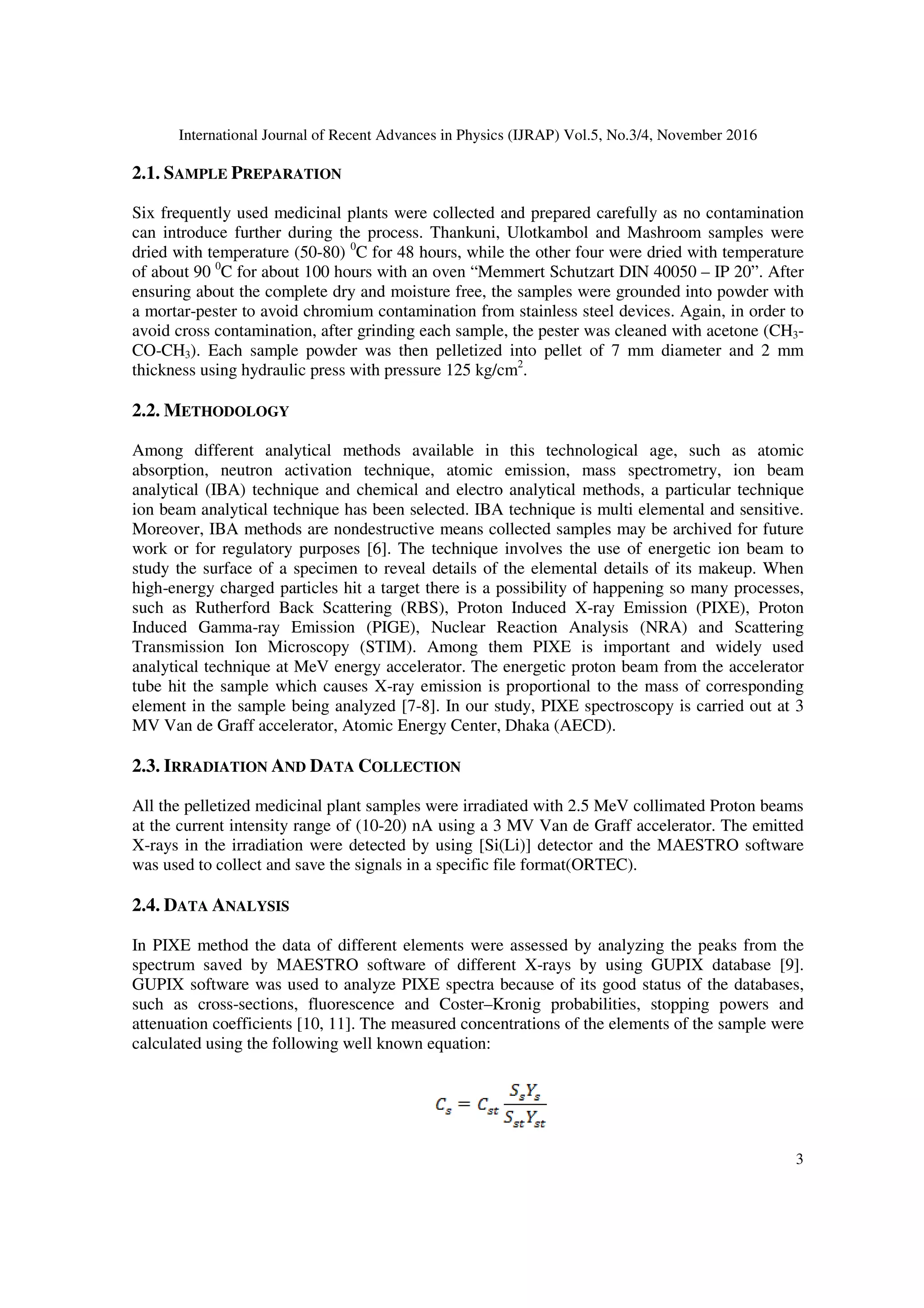 Pixe for Elemental Analysis of Domestic Medicinal Plants in Bangladesh ...