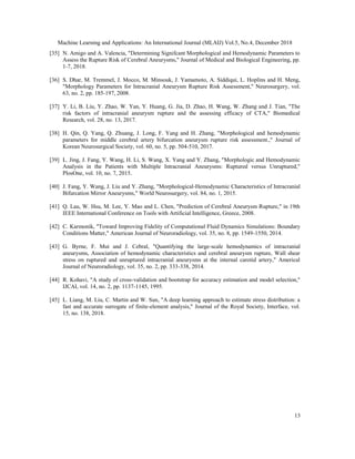 STUDY ON CEREBRAL ANEURYSMS: RUPTURE RISK PREDICTION USING GEOMETRICAL PARAMETERS AND WALL SHEAR ...