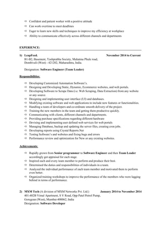 Rajesh ChitragarCV | PDF | Web Development | Internet