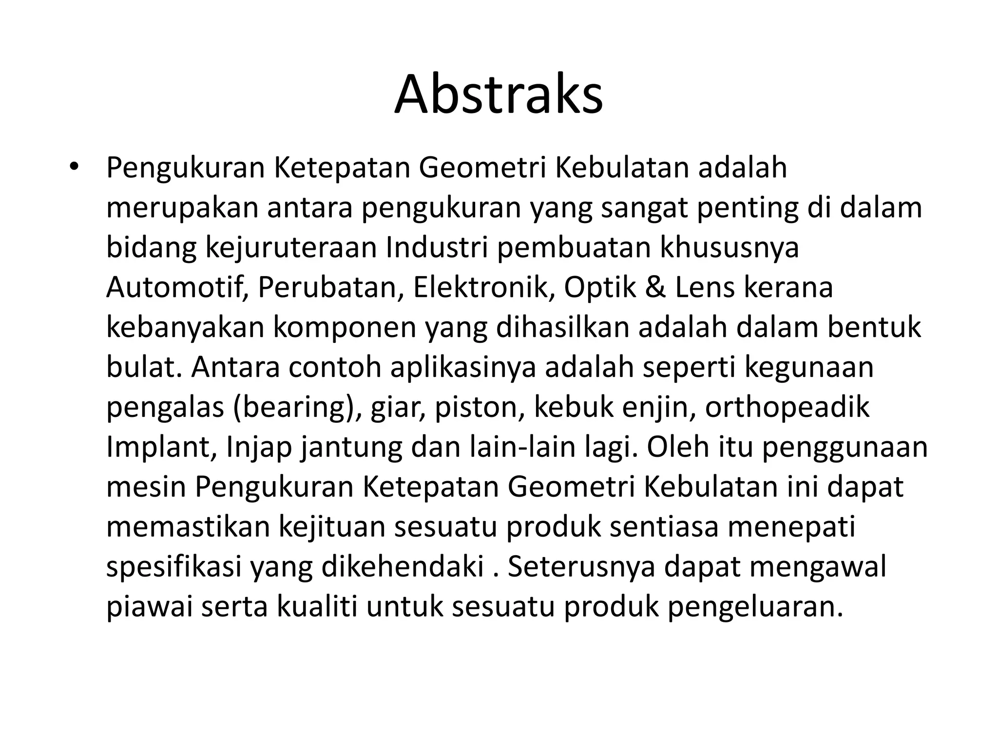 Pengenalan kepada Pengukuran Kebulatan | PPTX