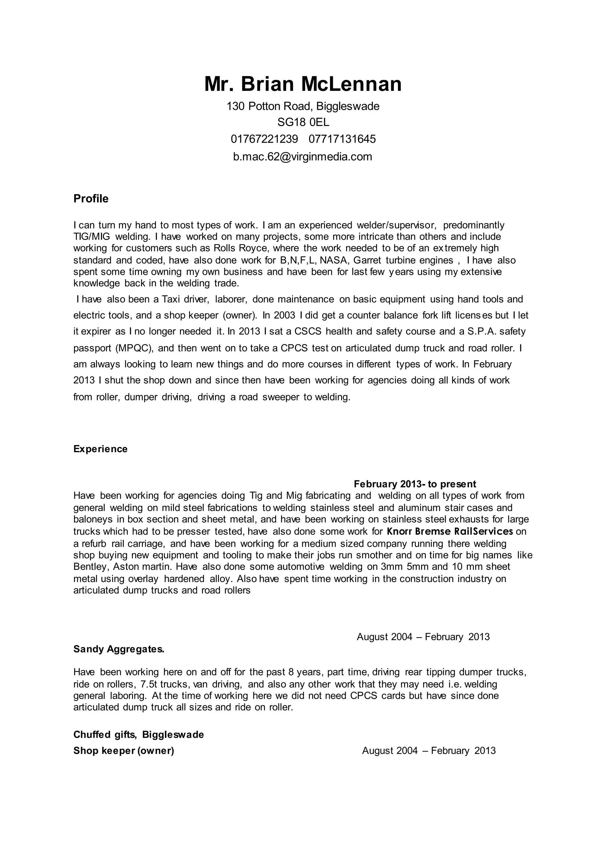 A CV for Brian McLennan 11 | PDF