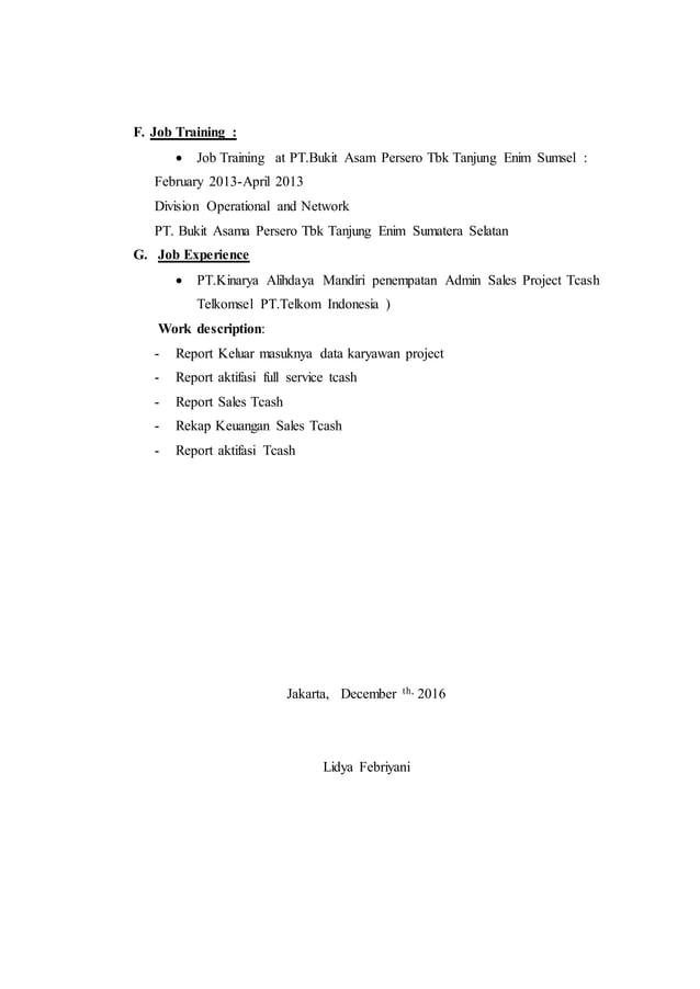 CURRICULUM VITAE LIDYA FEBRIYANI | PDF