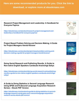 Doing Your Research Project: A Guide For First-Time Researchers 7th ...