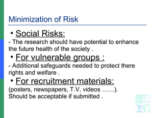 Benefits & Risks in Research Involving Human Particpants | PPT