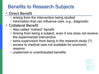 Benefits & Risks in Research Involving Human Particpants | PPT