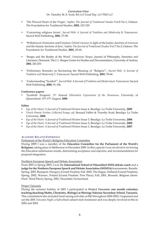 Timothy Scott CV | PDF