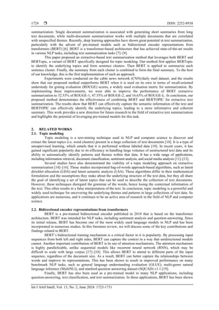 Hybrid model for extractive single document summarization: utilizing BERTopic and BERT model | PDF