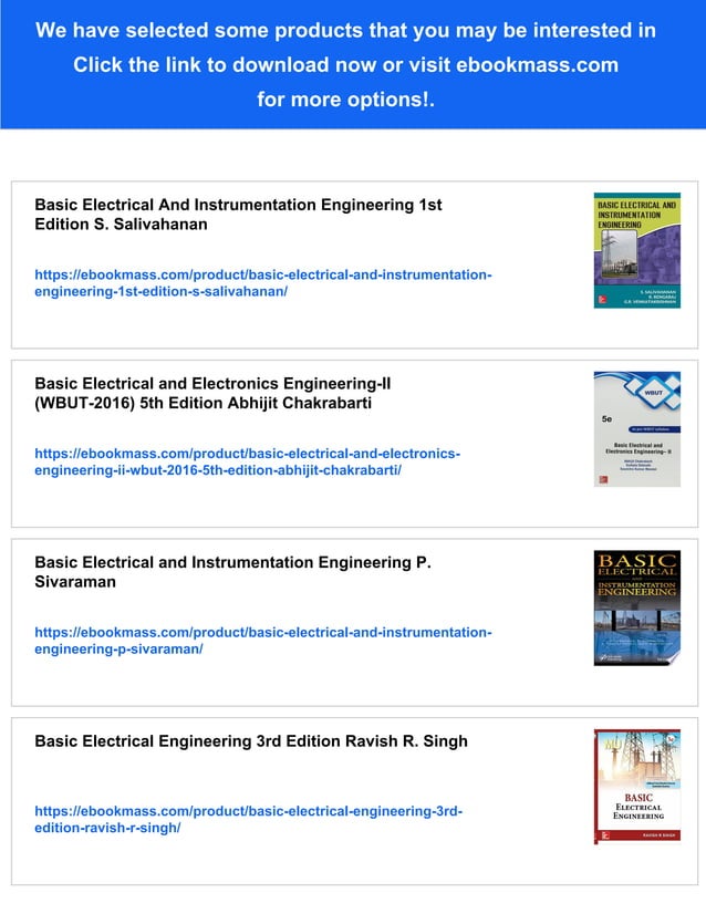 Basic Electrical, Electronics and Measurement Engineering 1st Edition S. Salivahanan | PDF