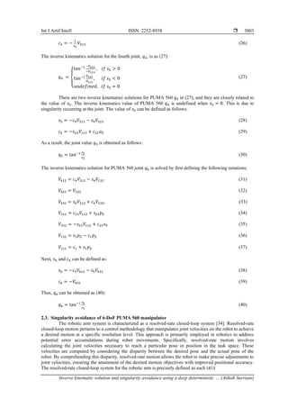 Inverse kinematic solution and singularity avoidance using a deep deterministic policy gradient ...
