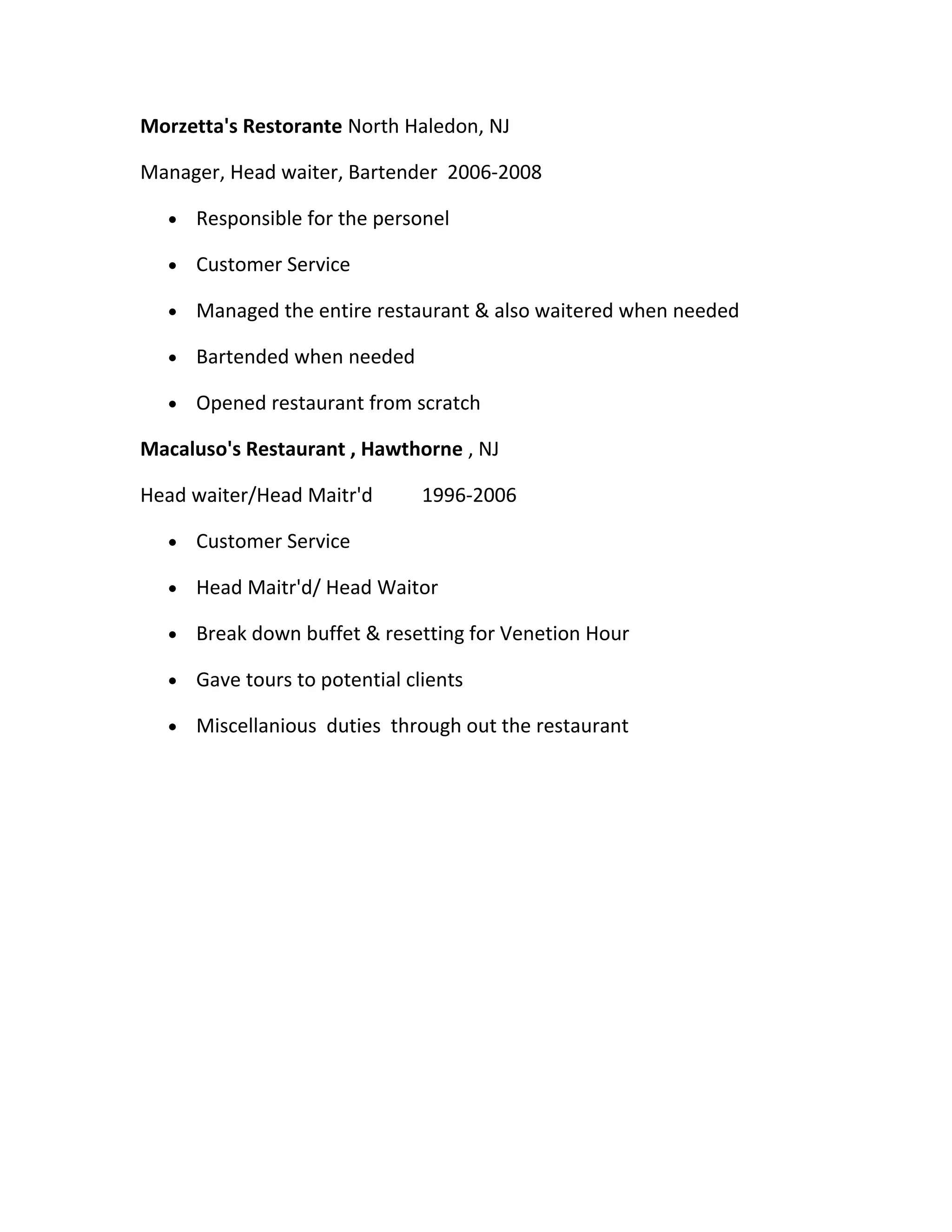 Al's Resume Restaurant | RTF