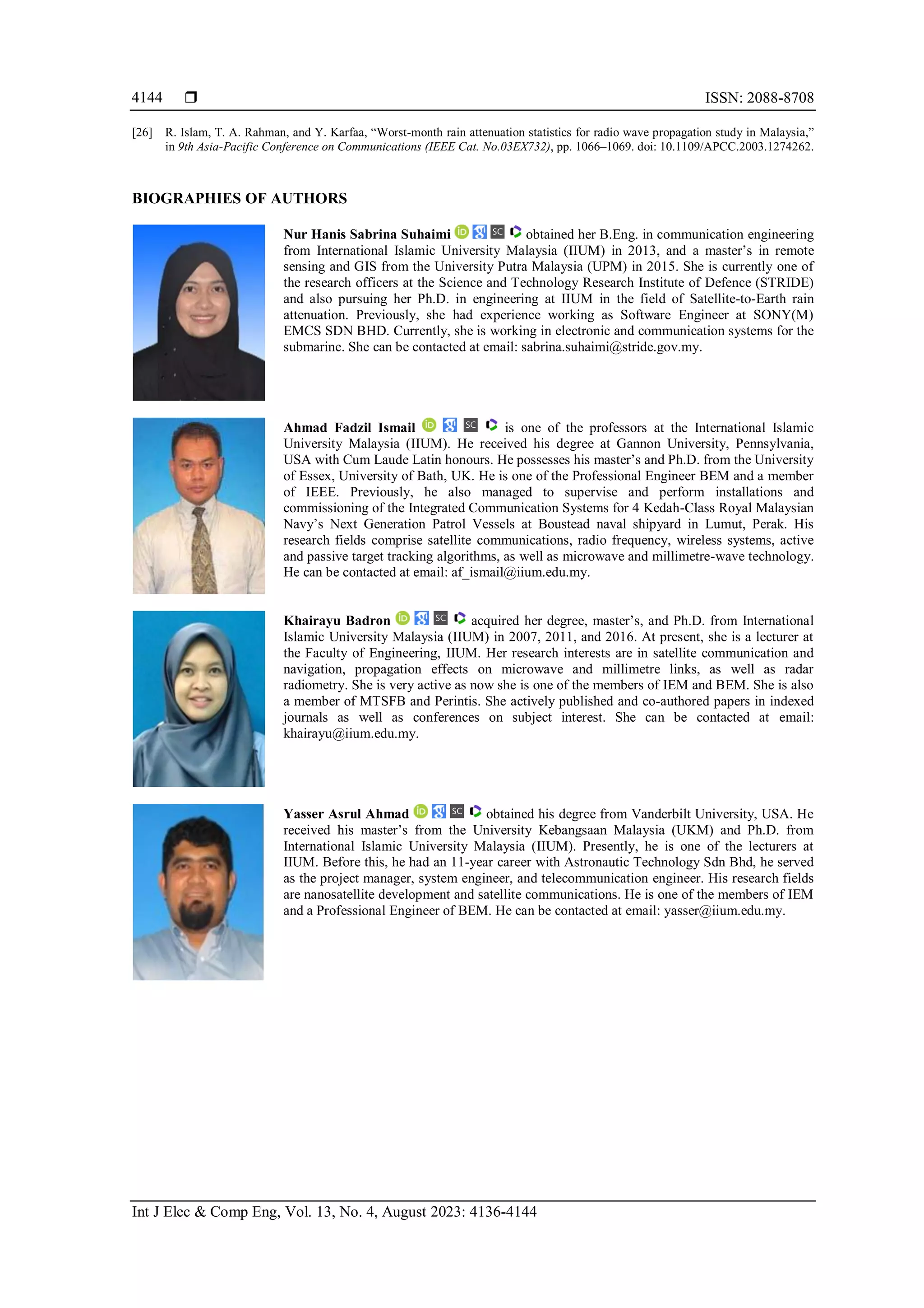 Estimation of satellite link’s fade margin using non-meteorological ...