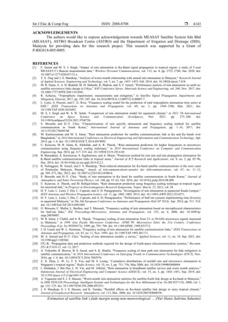 Estimation of satellite link’s fade margin using non-meteorological ...