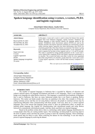 Spoken language identification using i-vectors, x-vectors, PLDA and logistic regression | PDF ...