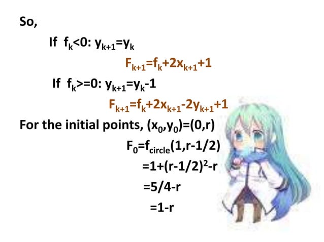 Mid-Point Cirle Drawing Algorithm | PPTX | Science