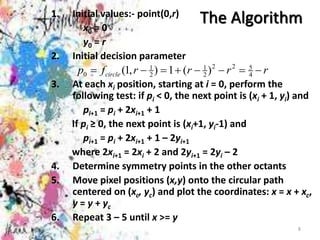 Mid-Point Cirle Drawing Algorithm | PPTX