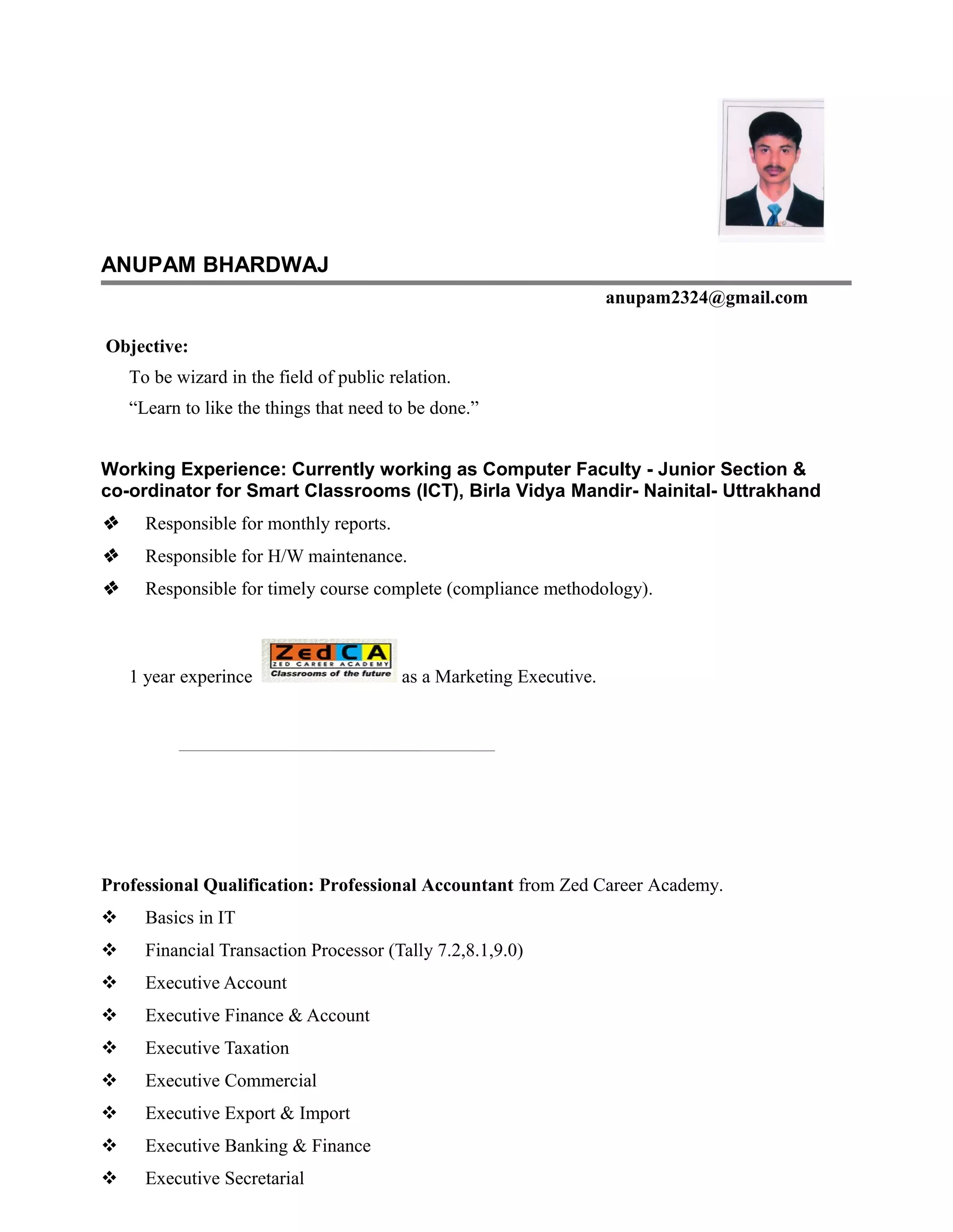 new cv anupam | PDF