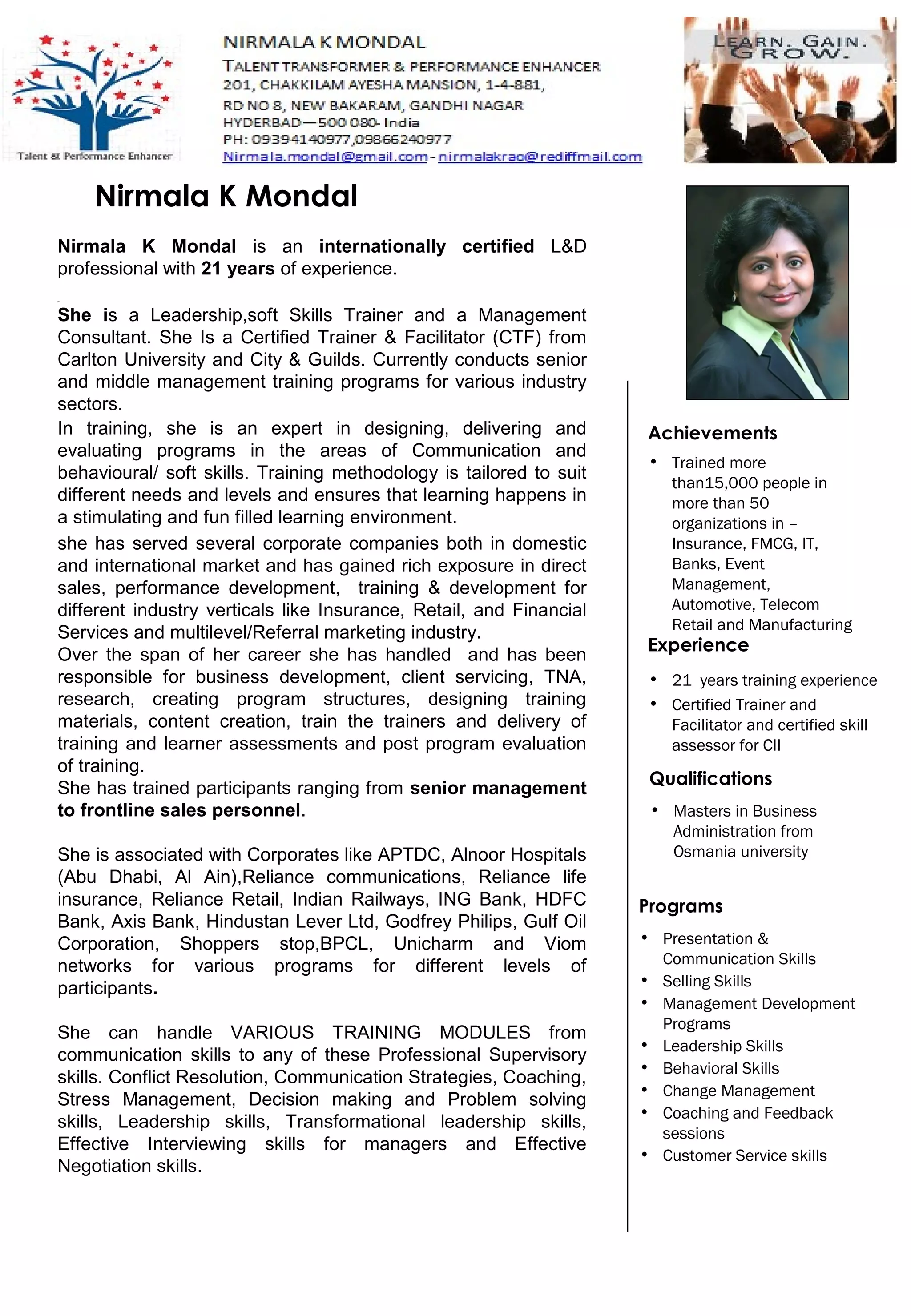 Nirmala Mondal profile1 | PPT