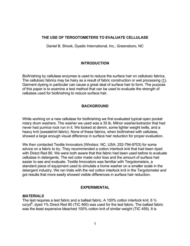 AATCC GWP Orlando Daniel Shook 06-13-01 | PDF