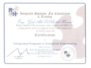 006 Industrial Engineering Certificate | PPT