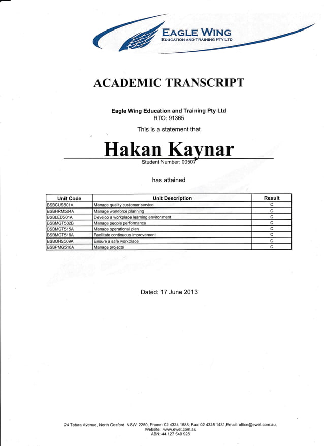Academic Transcript | PDF