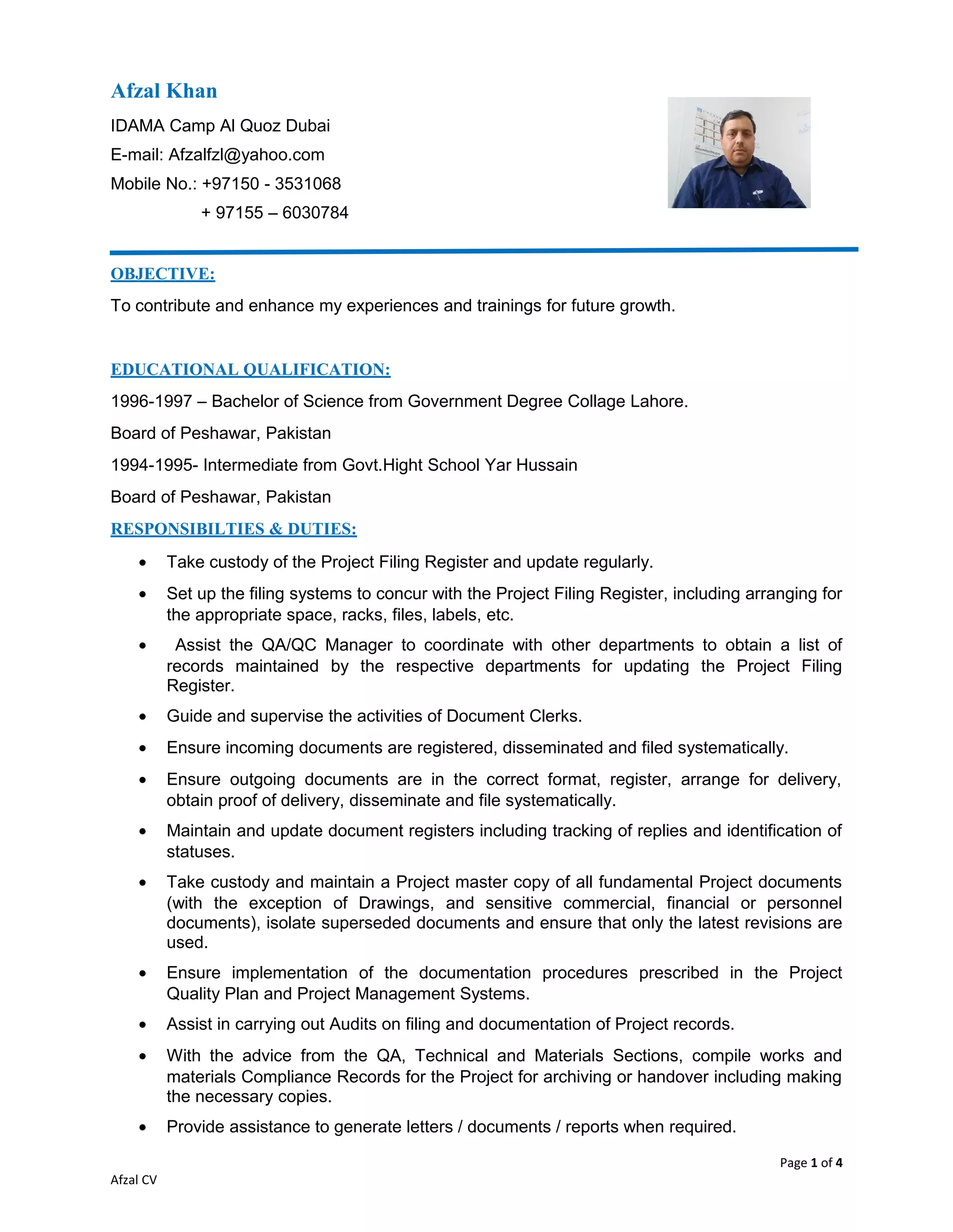Afzal CV | DOC
