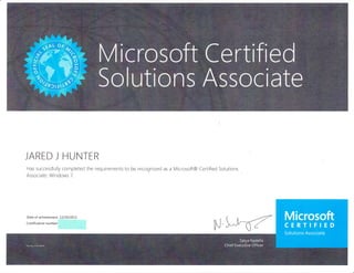 Microsoft Certified Solutions Associate - Redacted | PPT