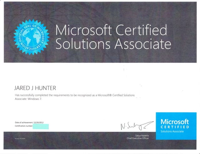 Microsoft Certified Solutions Associate - Redacted | PPT