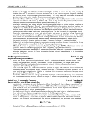 BENOIT RESUME (2014) | DOC | Defense Industry | Industries