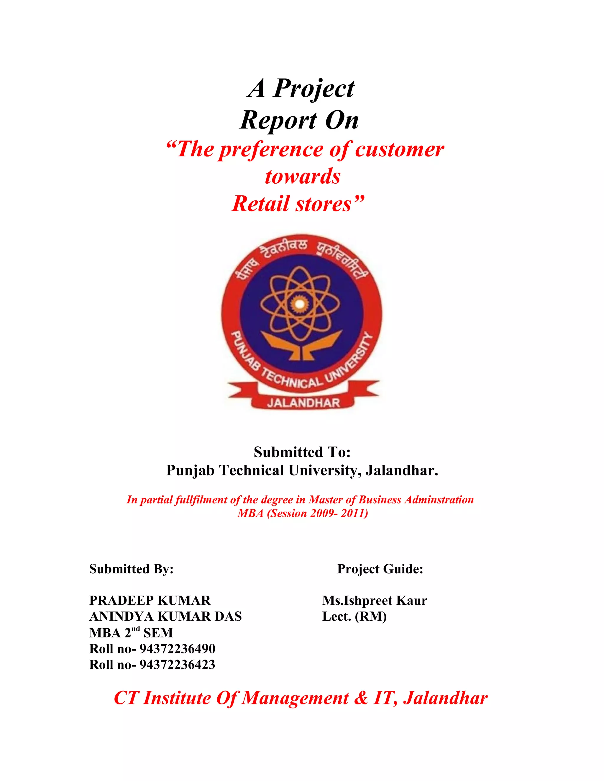 54303324 project-report-on-retail-stores | PDF